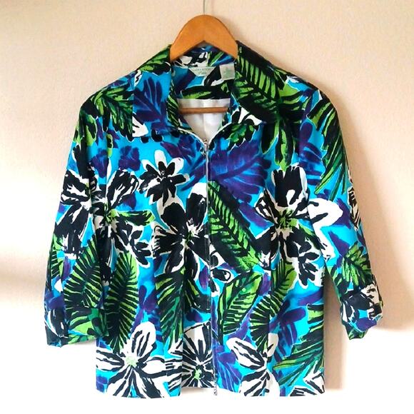 Laura Ashley | Jackets & Coats | Laura Ashley Petite Floral Double Zip ...